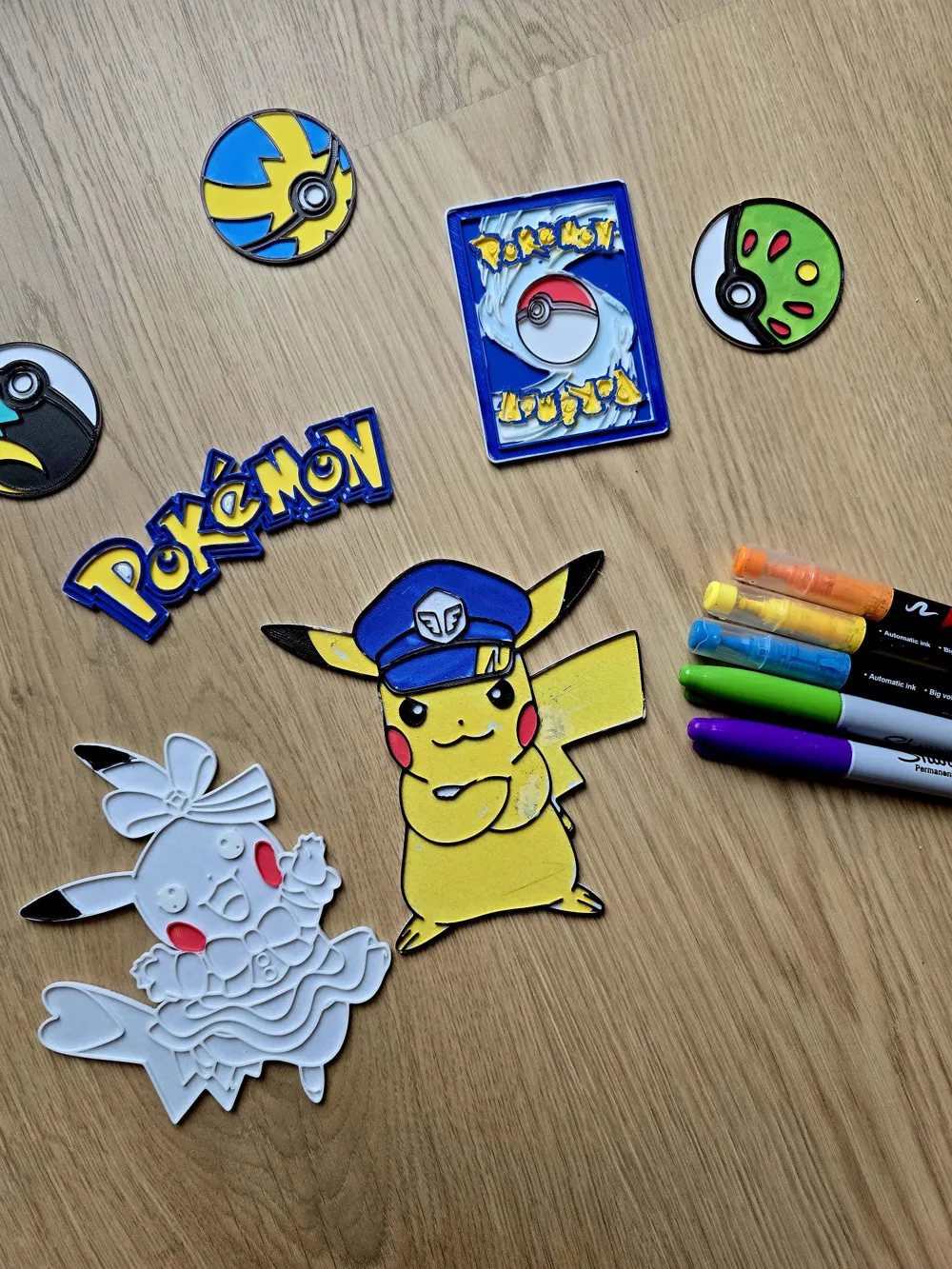 Cute Pokemon Pikachu Police Girl DIY Coloring by Merilno3D MakerWorld ...