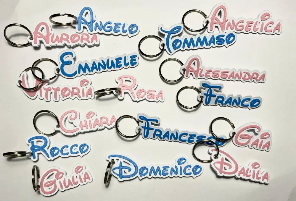 Personalized Disney-themed Keychains - Free 3D Print Model - MakerWorld