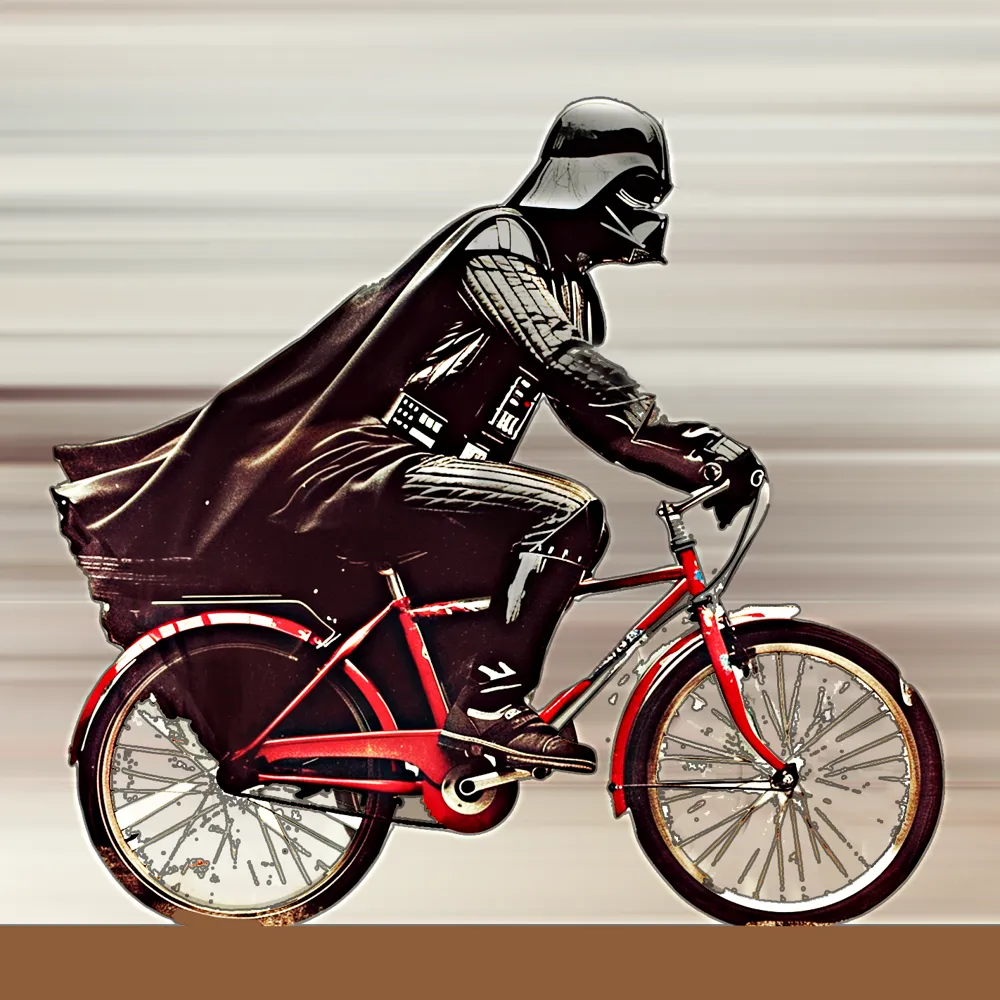 Darth Vader riding a bike - Hueforge by Archork - MakerWorld