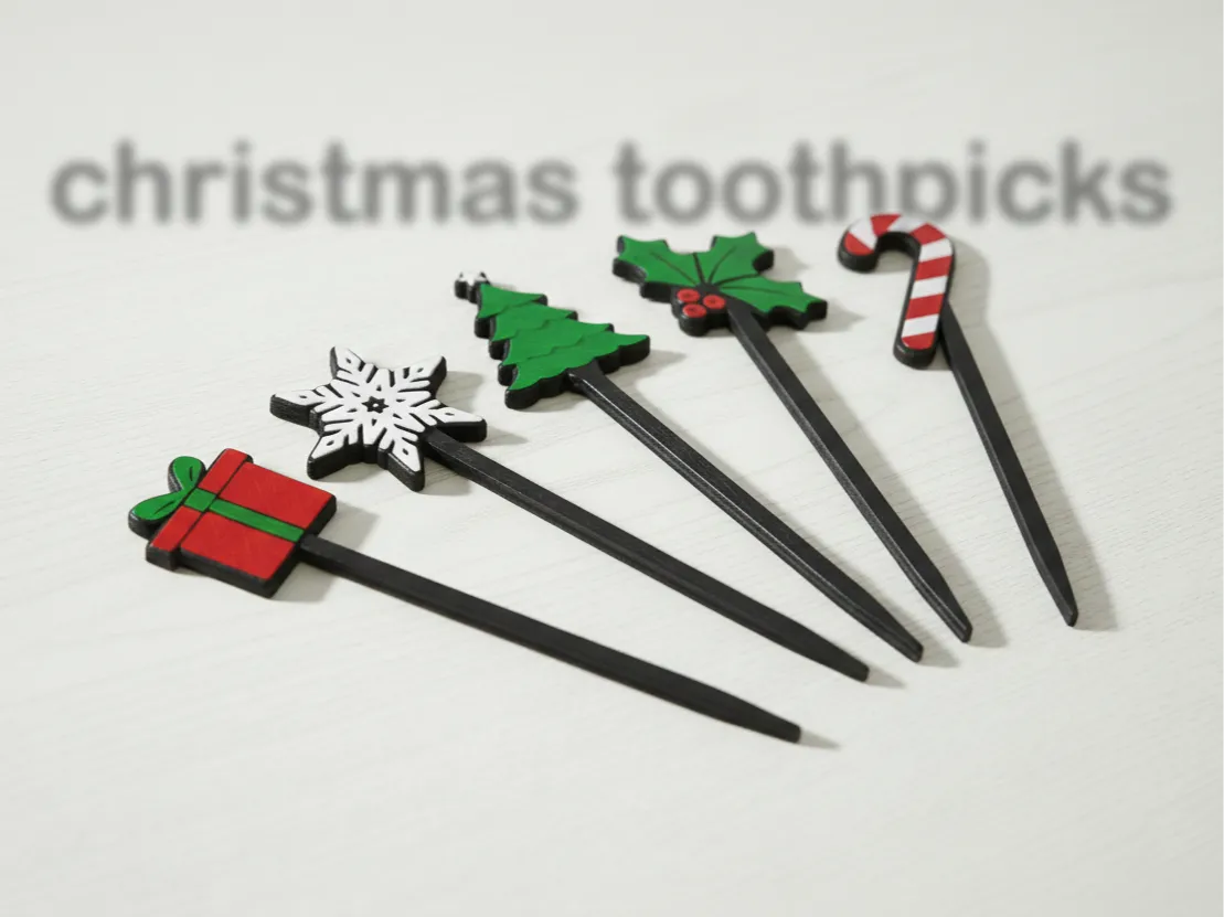 christmas toothpicks - Free 3D Print Model - MakerWorld