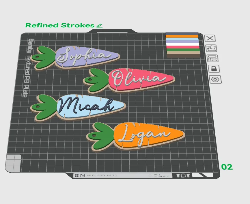 Customizeable Easter Carrot Name Tag / Basket Tag - Free 3D Print Model ...
