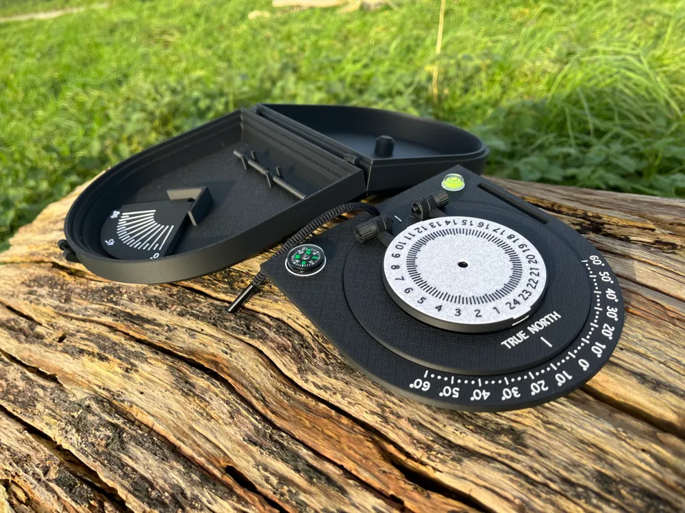 Portable Equatorial Sundial (Clock) - Free 3D Print Model - MakerWorld