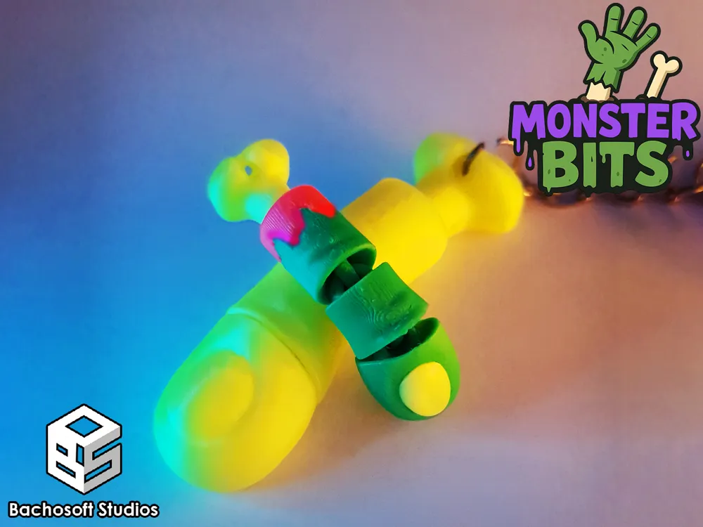 Monster Bits | Articulated Zombie Finger Keychain - Free 3D Print Model ...