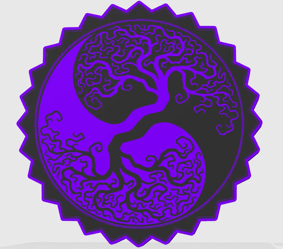 Yin-Yang Trees Light Box by Bromigo77 - MakerWorld