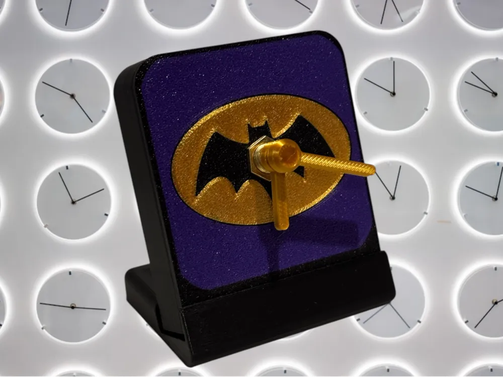 Minimalist Batman Desk Clock by KJK Designs - MakerWorld