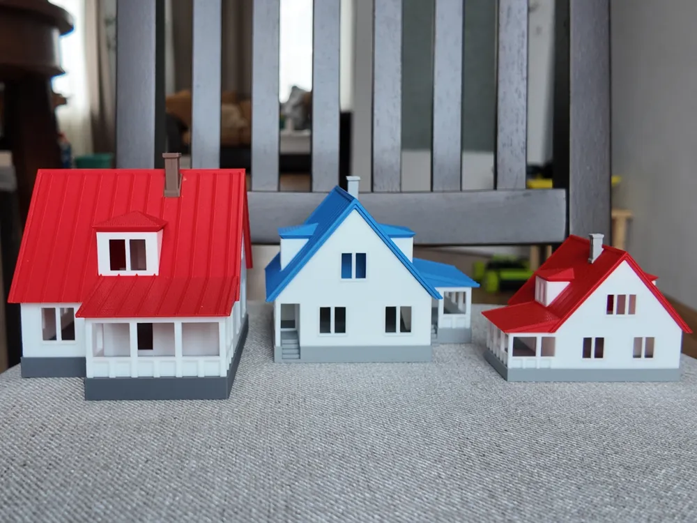 Classical house with dormers (N, HO, 1:100 scale) - Free 3D Print Model ...