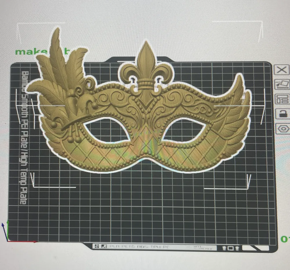 Mardi Gras Masquerade Mask - Free 3D Print Model - MakerWorld