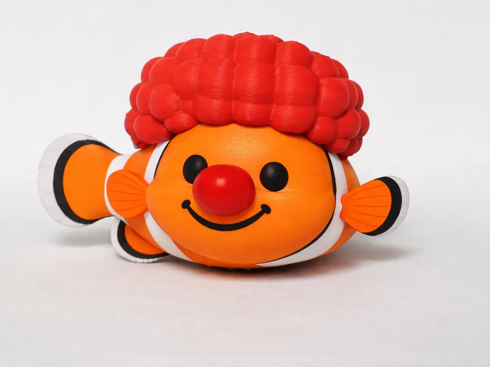 Cute Clown-Fish with Afro - Free 3D Print Model - MakerWorld