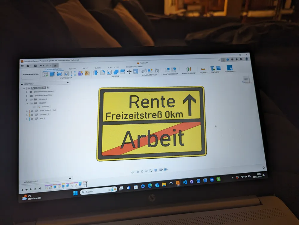 Schild Rente/Arbeit by VCP3D - MakerWorld
