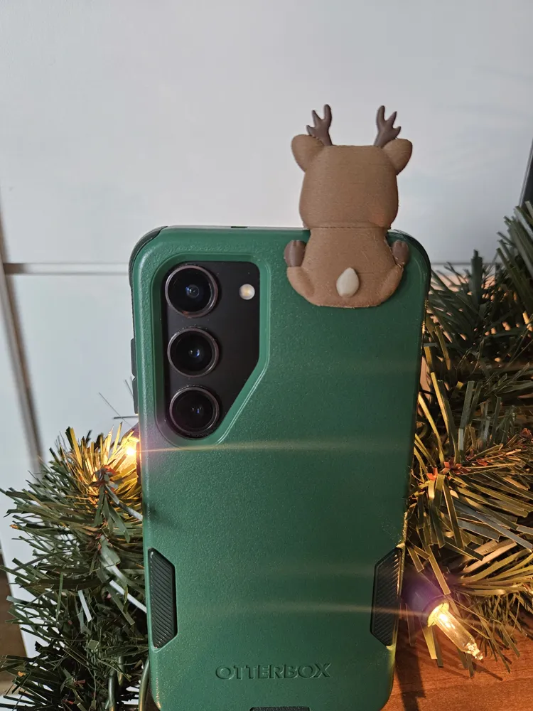 Rudolph Reindeer Peak-a-Boo Phone buddy - Free 3D Print Model - MakerWorld