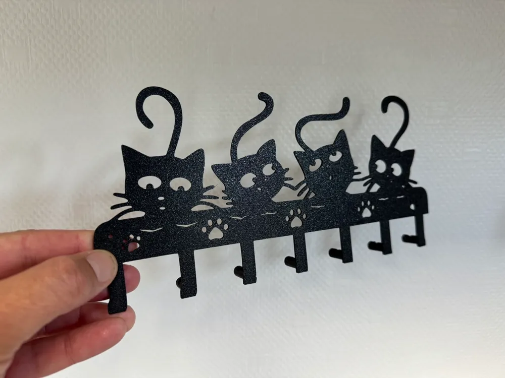 Cat wall key holder - Free 3D Print Model - MakerWorld