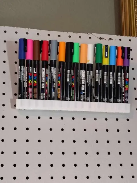 Posca Marker Holder for Pegboard - Free 3D Print Model - MakerWorld