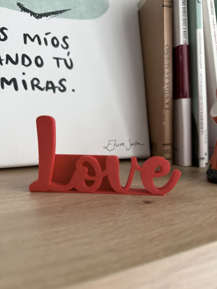 "Love" Photo Stand – Romantic 3D Decor - Free 3D Print Model - MakerWorld