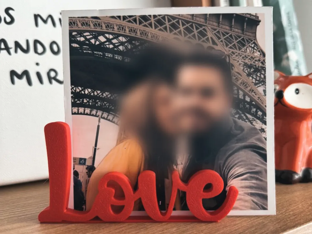 "Love" Photo Stand – Romantic 3D Decor - Free 3D Print Model - MakerWorld