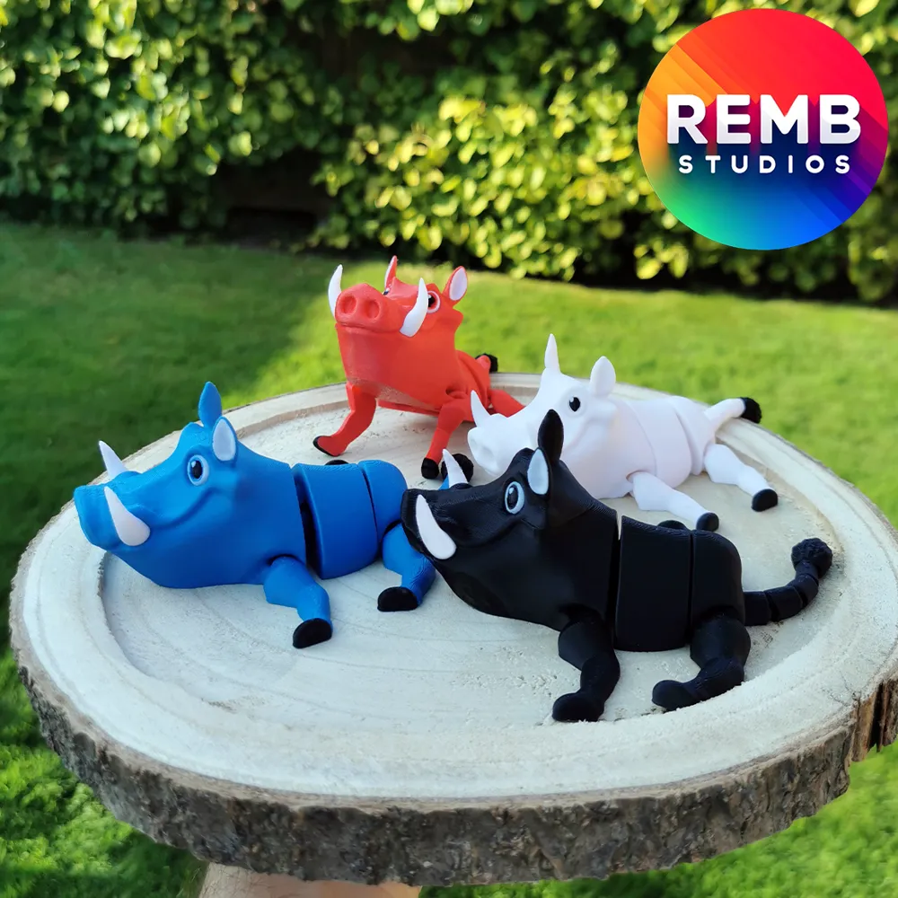 Flexi Warthog | Articulated Warthog | no support by Remb Studios MakerWorld: Download Free 3D Models