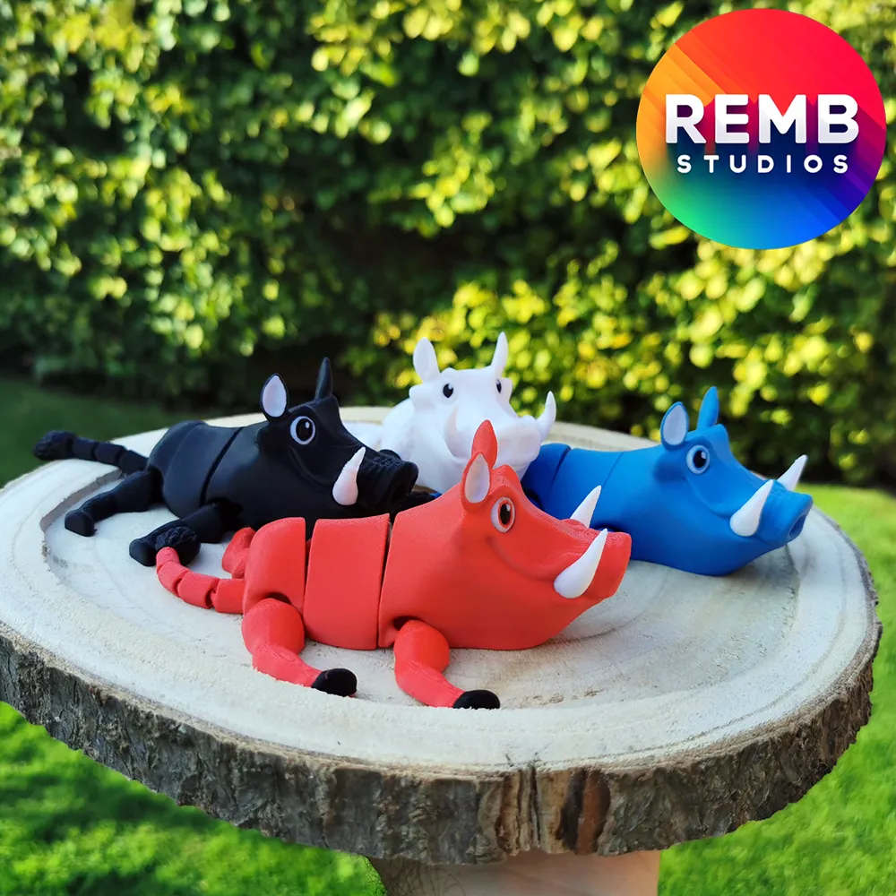 Flexi Warthog | Articulated Warthog | no support by Remb Studios - MakerWorld