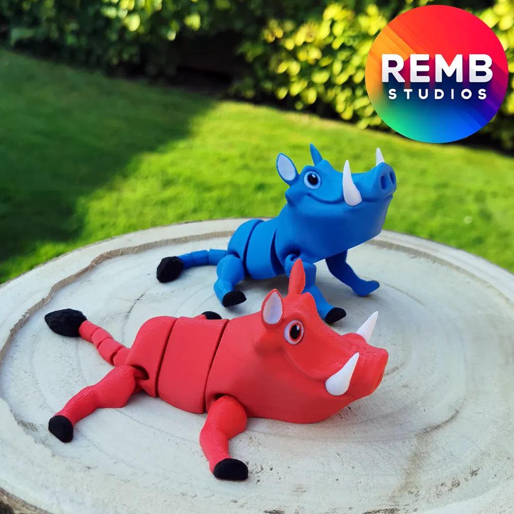 Flexi Warthog | Articulated Warthog | no support by Remb Studios MakerWorld: Download Free 3D Models