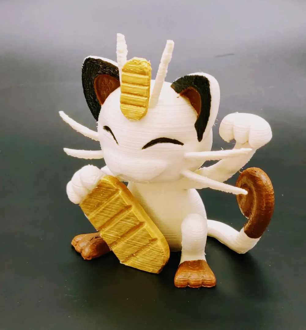 Pokemon Meowth Lucky Cat Figure - Free 3D Print Model - MakerWorld