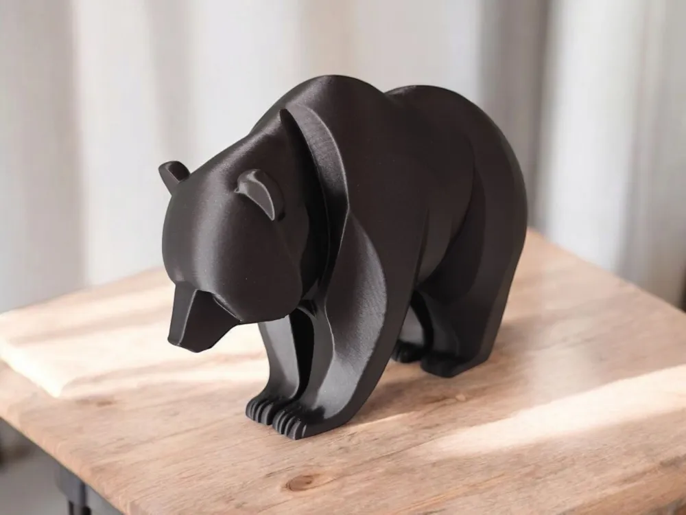 Minimalistically Designed Bear Sculpture - Free 3D Print Model - MakerWorld