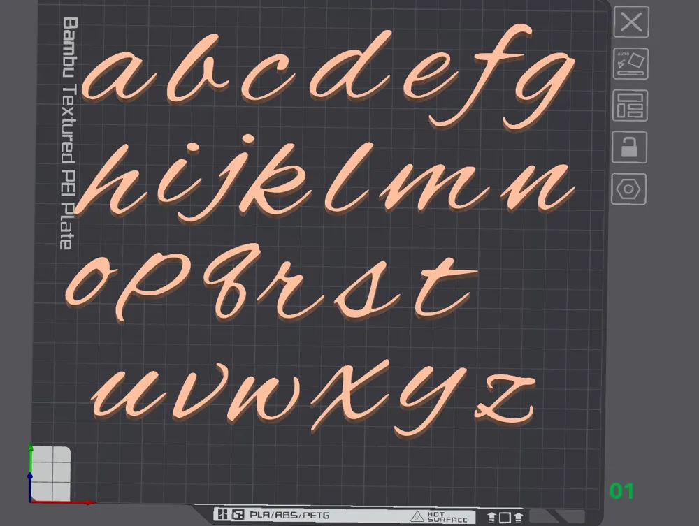 Letters A B C Cursive Lowercase Script - Free 3D Print Model - MakerWorld