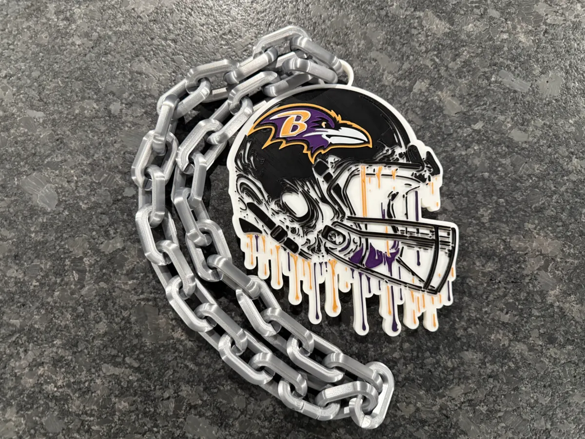 Baltimore Ravens Helmet Drip Hype Chain - Free 3D Print Model - MakerWorld