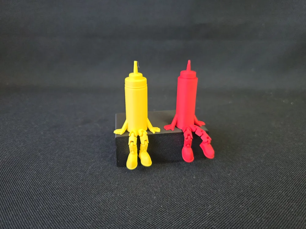 Articulated Flexi Ketchup, Mustard, Mayo Buddy by Ireality MakerWorld: Download Free 3D Models