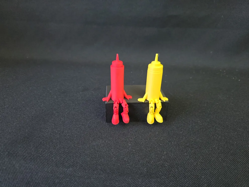 Articulated Flexi Ketchup, Mustard, Mayo Buddy by Ireality MakerWorld: Download Free 3D Models