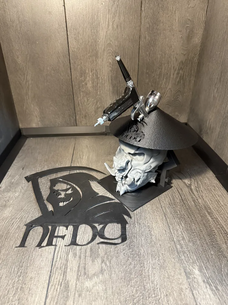 Samurai Skull Airbrush Stand/Cleaning Pot by NFDY Designs MakerWorld ...