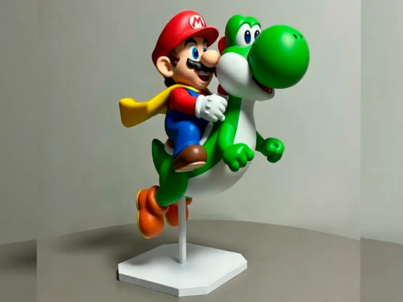 SNES Super Mario World Mario com Capa no Yoshi - Modelo gratuito para ...
