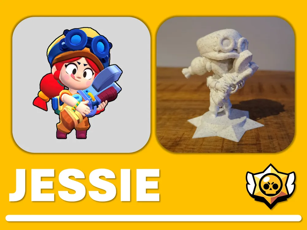 Jessie Brawl Stars Figurine Remixed by Mike.stl MakerWorld: Download Free 3D Models