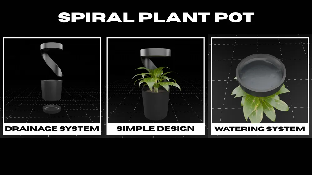 SPIRAL PLANT POT – Smart Watering System - Free 3D Print Model - MakerWorld