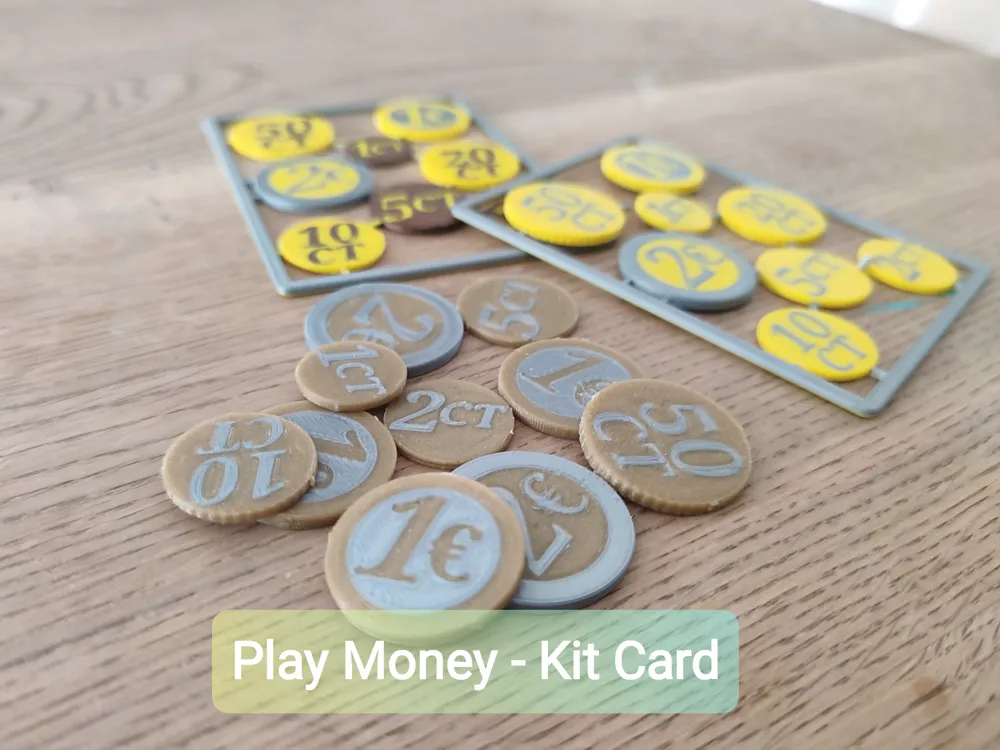 Euro Coin Kit Card - Playmoney by BamBam Design - MakerWorld