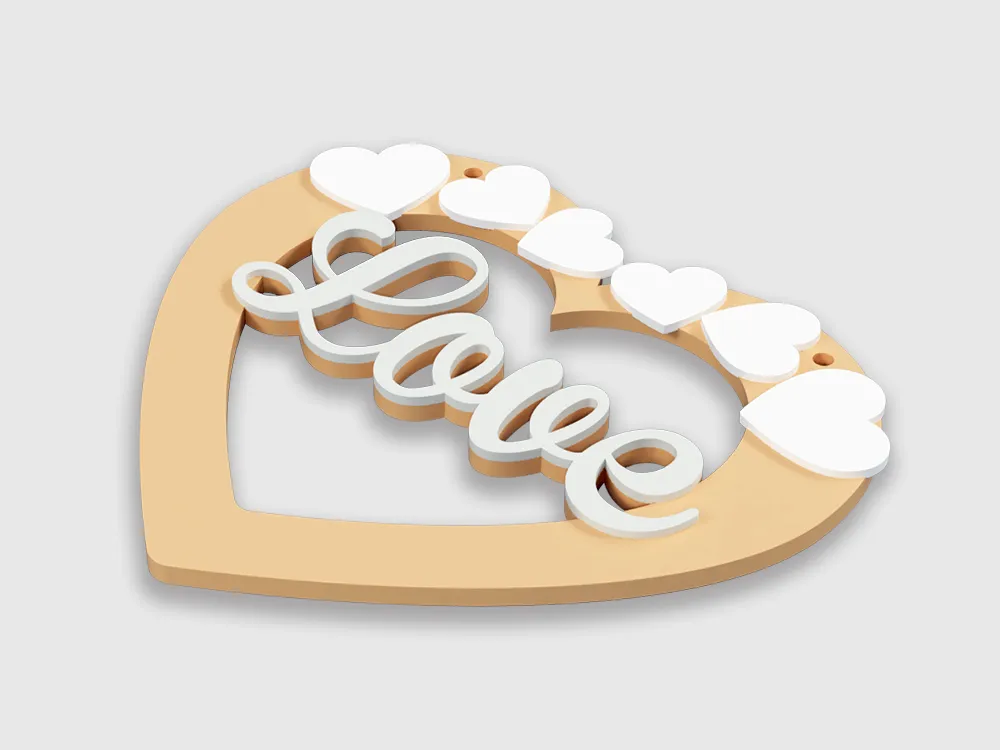 Love Heart Wall Decor – Multi-Layer - Free 3D Print Model - MakerWorld