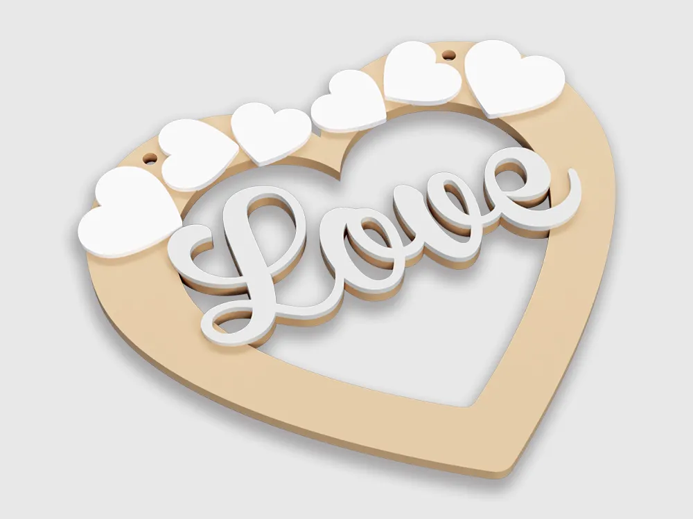 Love Heart Wall Decor – Multi-Layer - Free 3D Print Model - MakerWorld