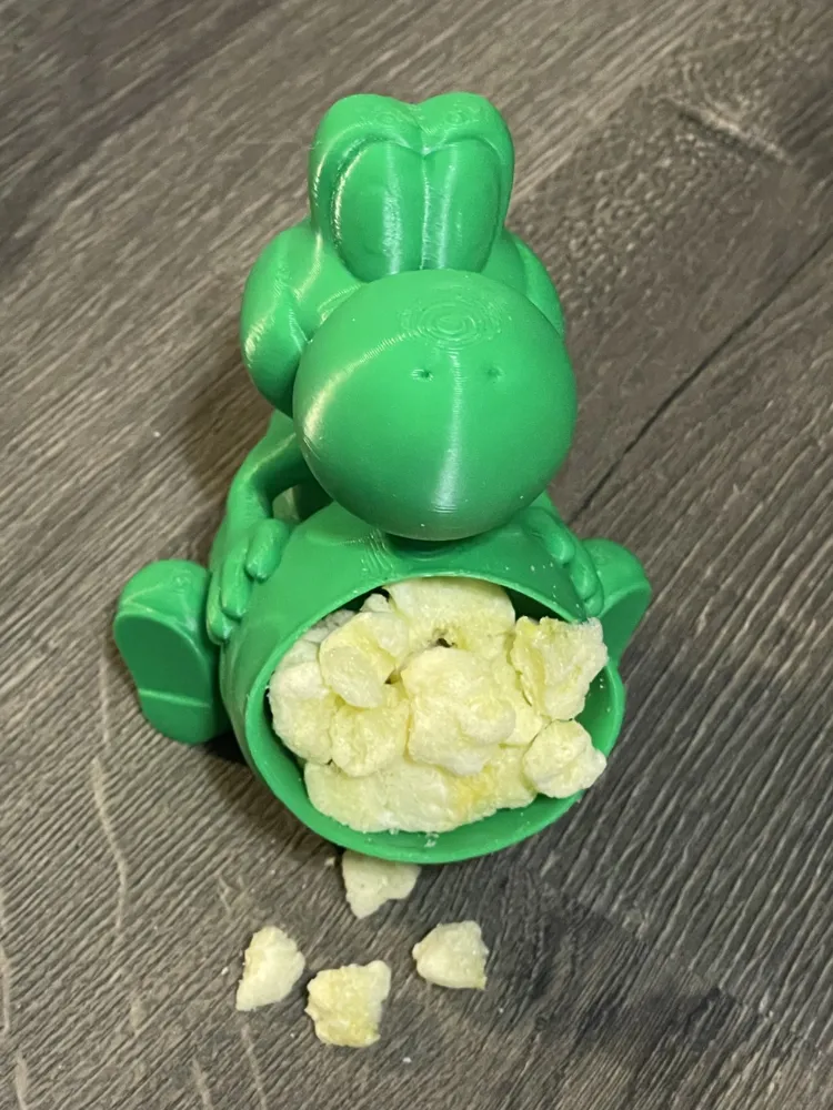 Yoshi Movie Popcorn Snack Bucket - Free 3D Print Model - MakerWorld