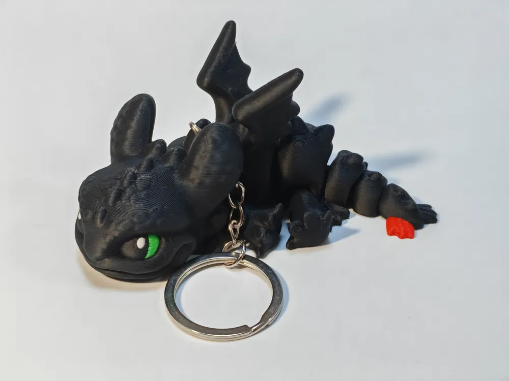 How to Train Your Dragon Toothless Night Fury Keychain - Free 3D Print ...
