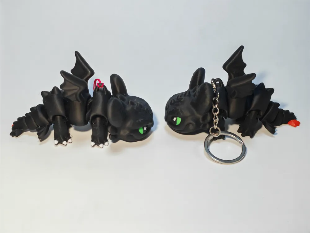 How to Train Your Dragon Toothless Night Fury Keychain - Free 3D Print ...