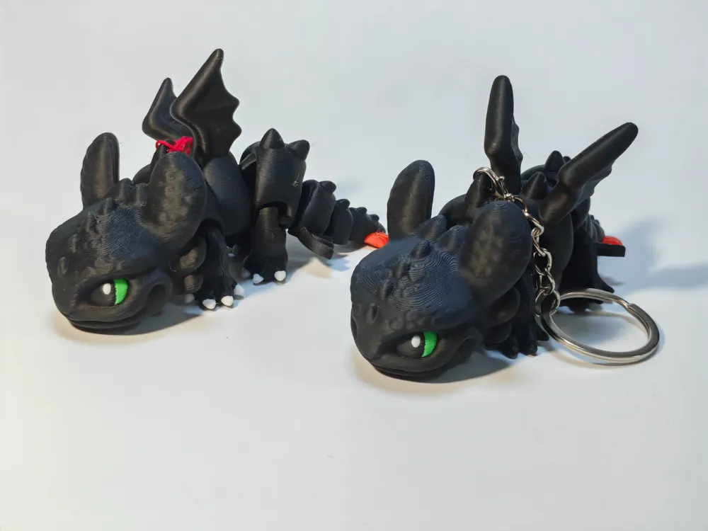 How to Train Your Dragon Toothless Night Fury Keychain - Free 3D Print ...