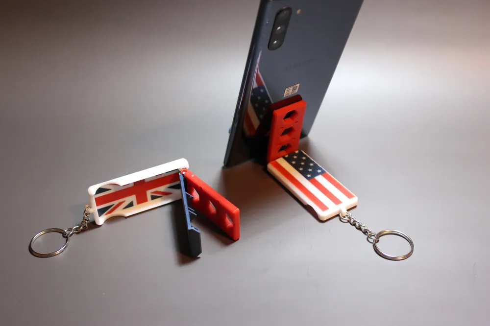 foldable phone stand keychain - Free 3D Print Model - MakerWorld