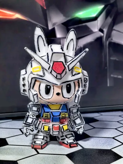 Gundam Labubu. Original Labubu. No AMS required - Free 3D Print Model ...