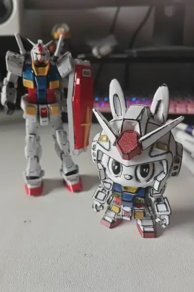 Gundam Labubu. Original Labubu. No AMS required - Free 3D Print Model ...