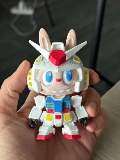 Gundam Labubu. Original Labubu. No AMS required - Free 3D Print Model ...