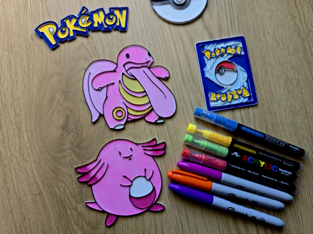 Pokemon Chansey Lickitung DIY Coloring Craft Set by Merilno3D - MakerWorld