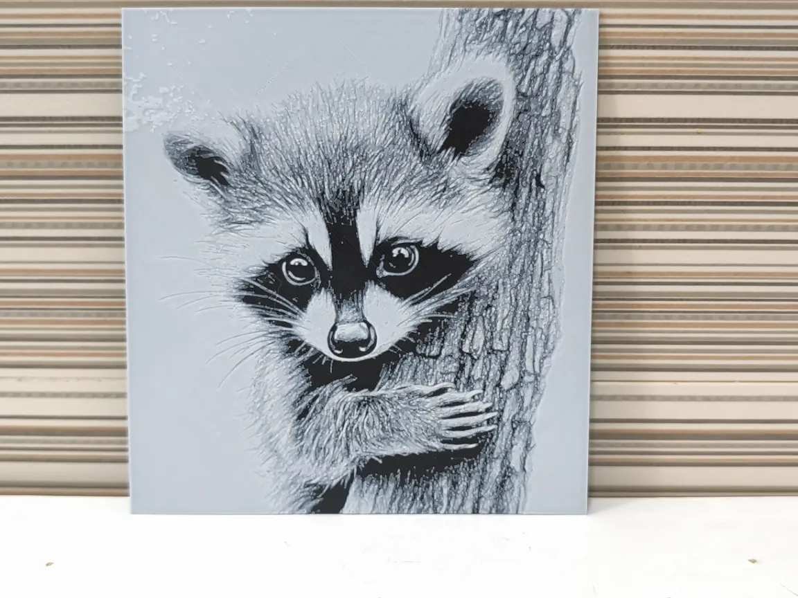 Hueforge raccoon - Free 3D Print Model - MakerWorld