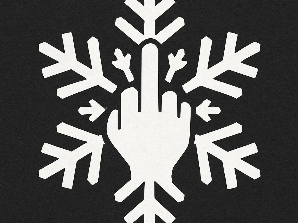 Middle Finger Snowflake Ornament - Free 3D Print Model - MakerWorld