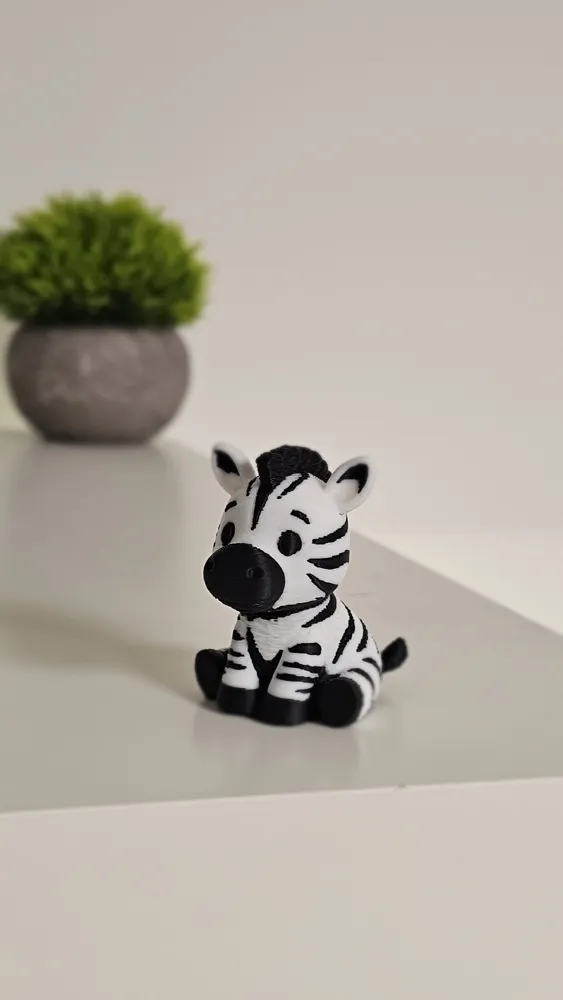 Cute Baby Zebra – Multi Color Figurine - Free 3D Print Model - MakerWorld