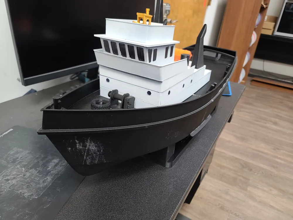 Printable RC Tug Boat and Cradle Samson (REMIX) - Free 3D Print Model ...