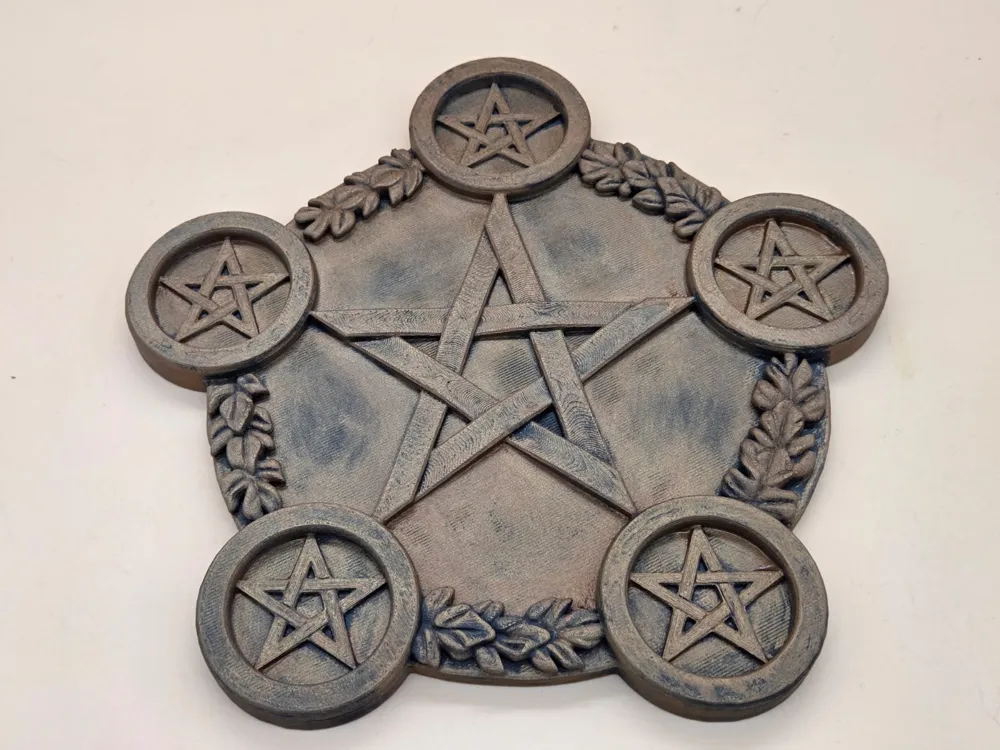 Pentagram Crystal Holder / Altar Decoration - Free 3D Print Model ...