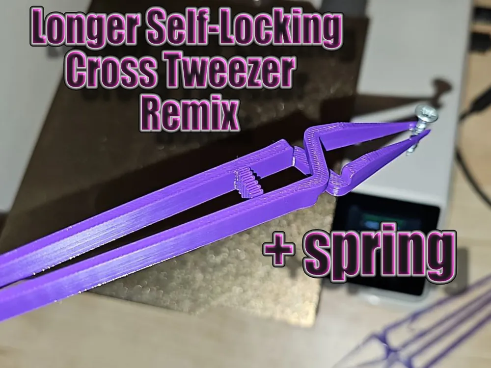 Longer Self-Locking Cross Tweezer with keychain Remixed by S3D - MakerWorld