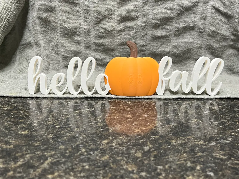 Hello fall sign with Pumpkin - Free 3D Print Model - MakerWorld
